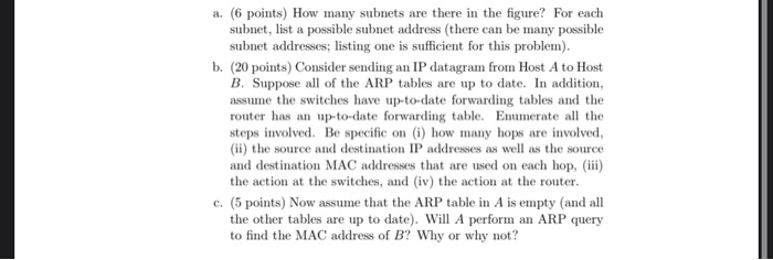 Solved 2. ARP and addressing. Consider the network topology | Chegg.com Solved 2. ARP and addressing. Consider the network topology | Chegg.com