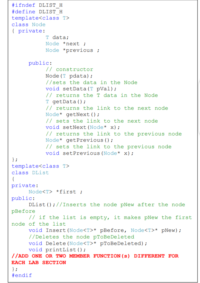 Solved Implement all the methods given in the following | Chegg.com
