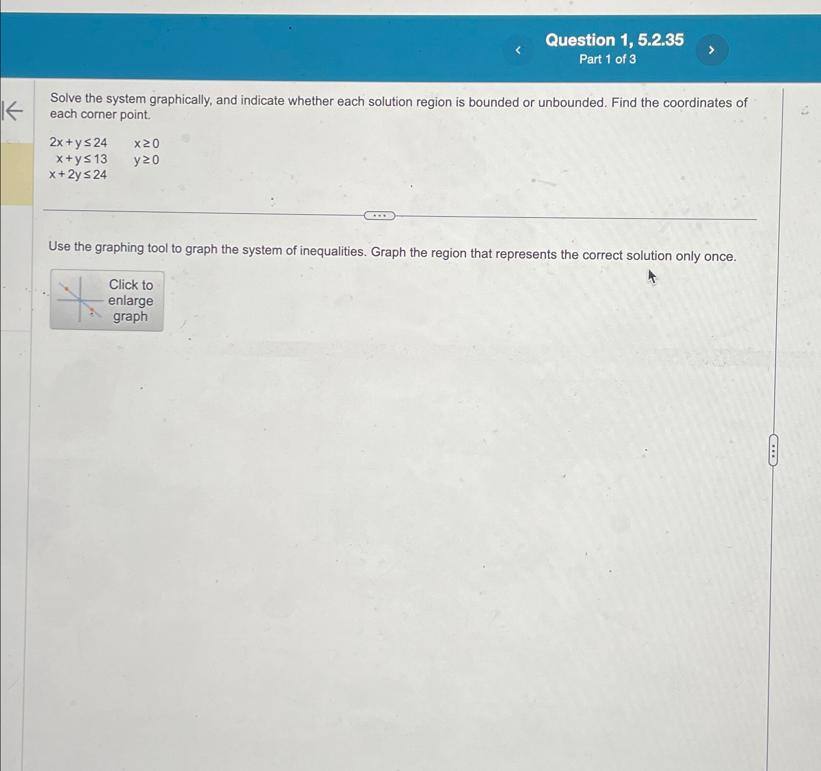 Solved Question 1, 5.2.35Part 1 ﻿of 3Solve the system | Chegg.com