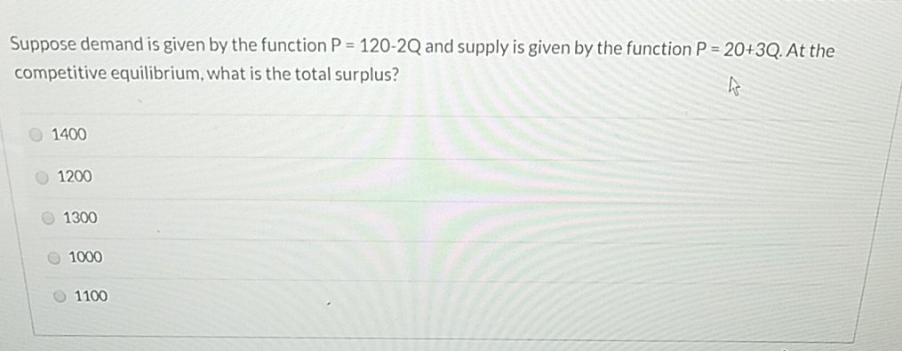 Solved Suppose demand is given by the function P = 120-2Q | Chegg.com