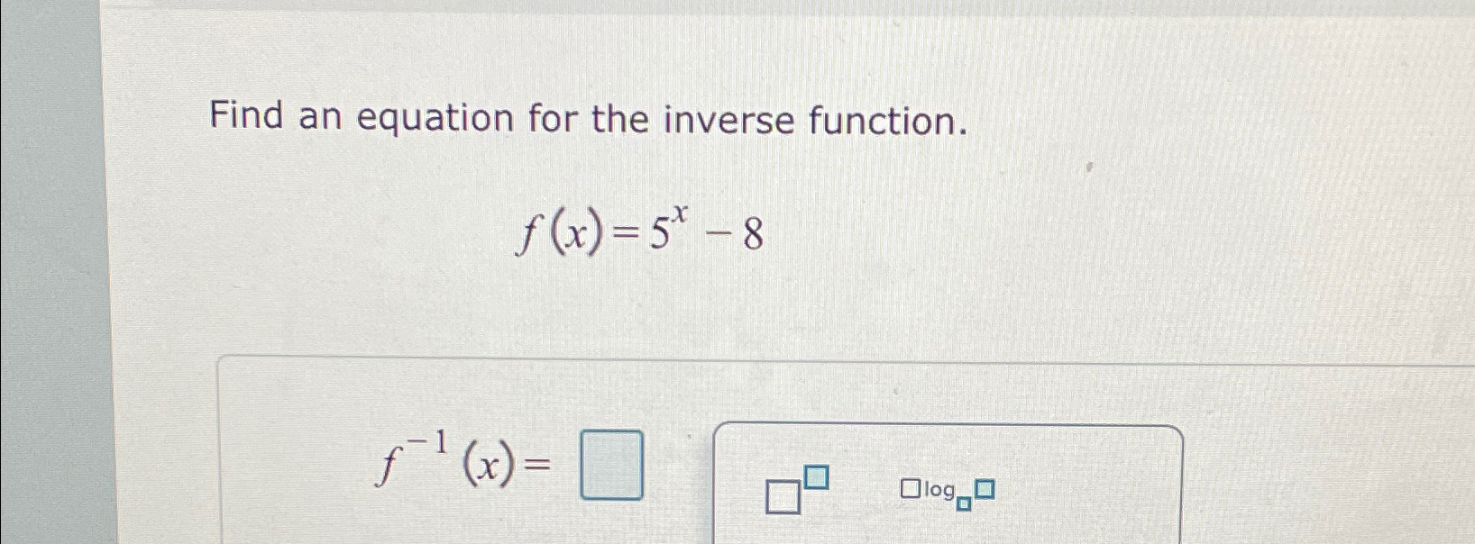 Solved Find an equation for the inverse | Chegg.com