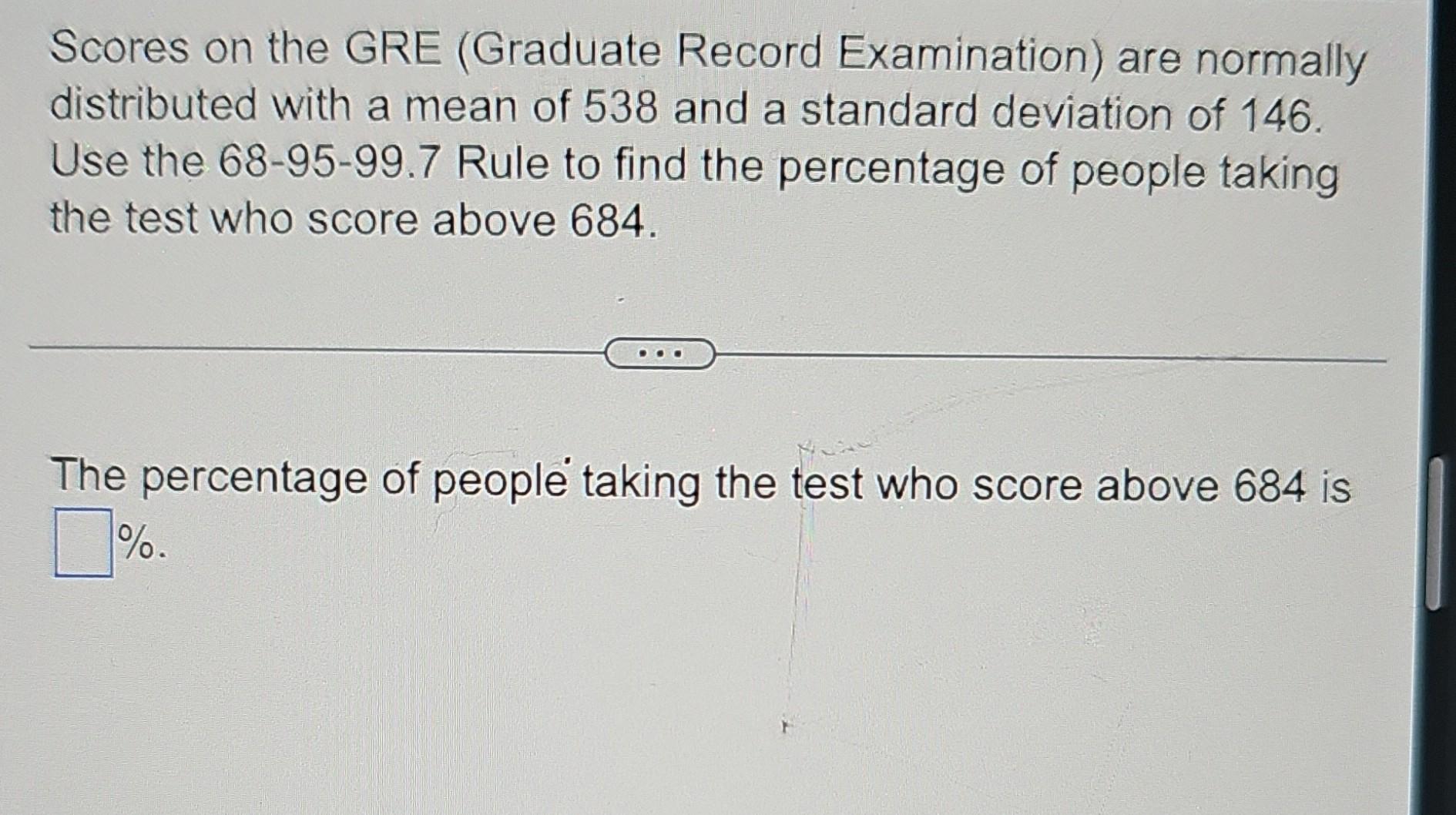 Solved Scores on the GRE (Graduate Record Examination) are | Chegg.com