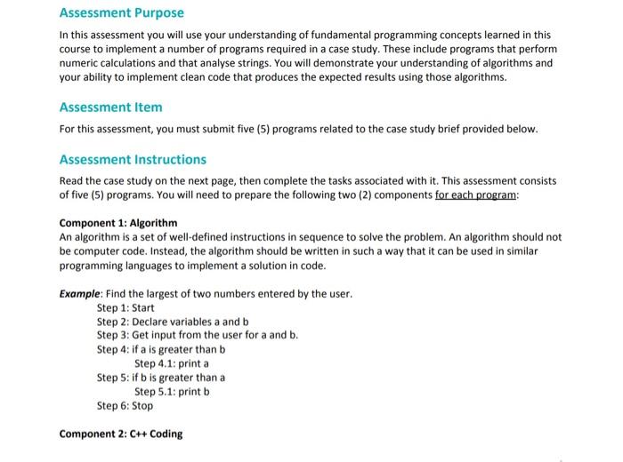 Solved Assessment Purpose In this assessment you will use | Chegg.com