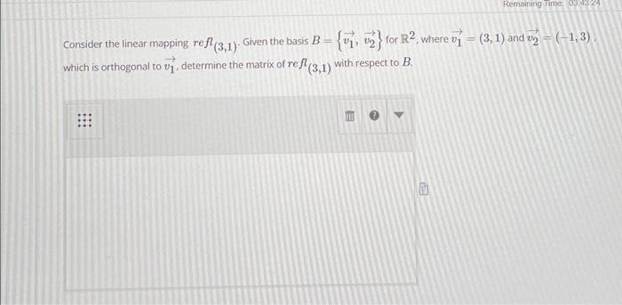 Solved Consider the linear mapping refl(3,1). Given the | Chegg.com
