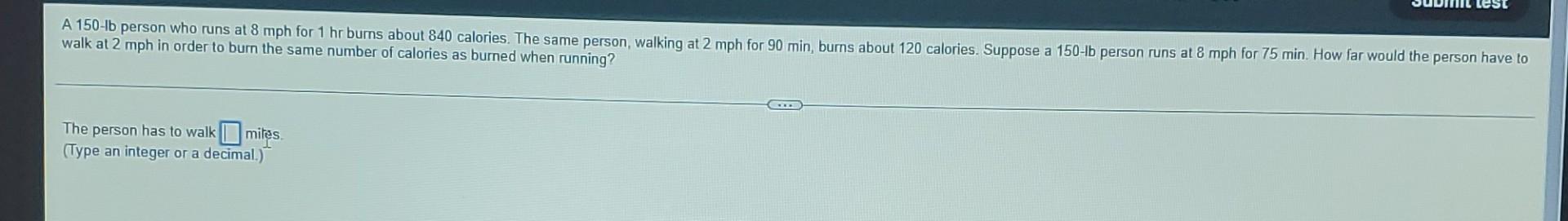 Solved Lest A 150-Ib person who runs at 8 mph for 1 hr burns | Chegg.com