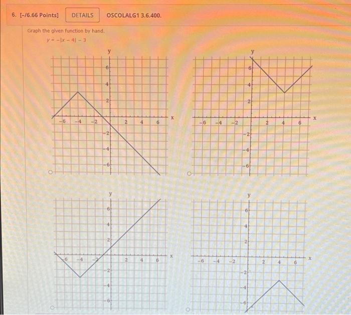 Solved 6. [-/6.66 Points) DETAILS OSCOLALG1 3.6.400. Graph | Chegg.com