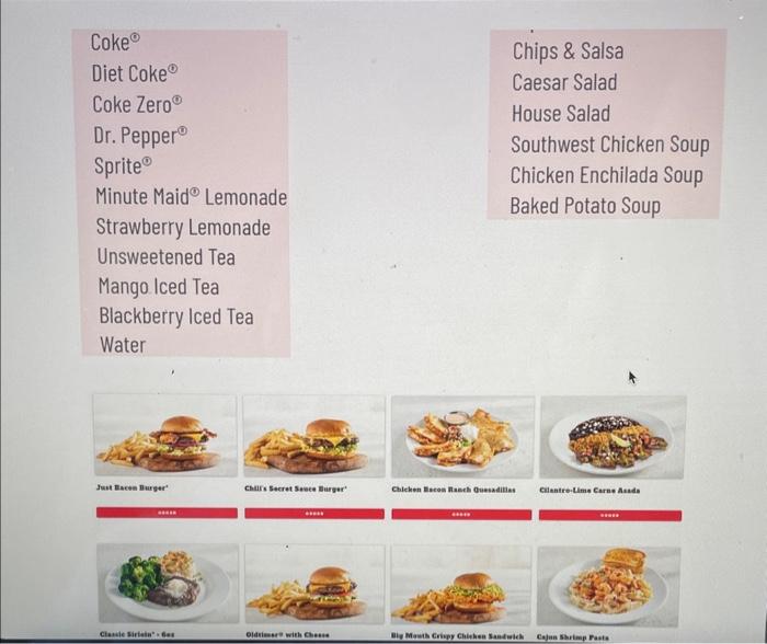 Solved [1) chilis 3 formemesy of 146 KB At Chili's, there is | Chegg.com