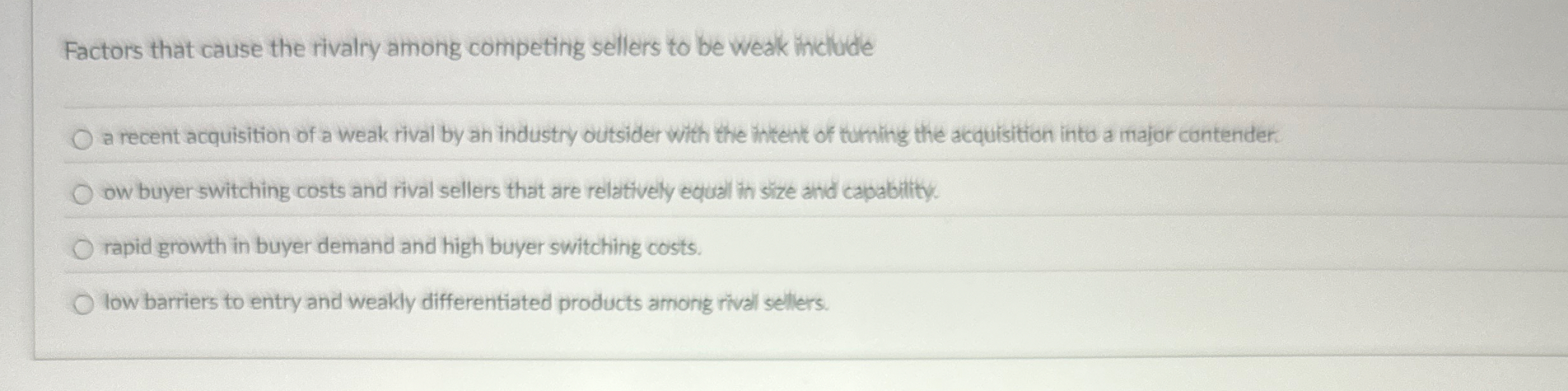 Solved Factors that cause the rivalry among competing | Chegg.com