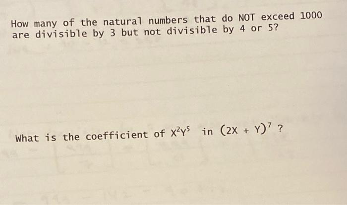 Solved How many of the naturat numbers that do NOT exceed | Chegg.com