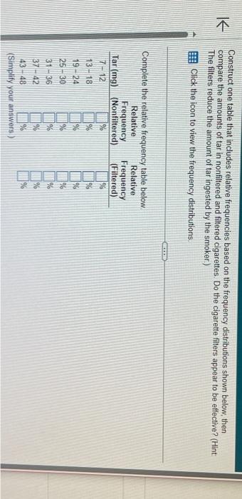 Construct one table that includes relative | Chegg.com