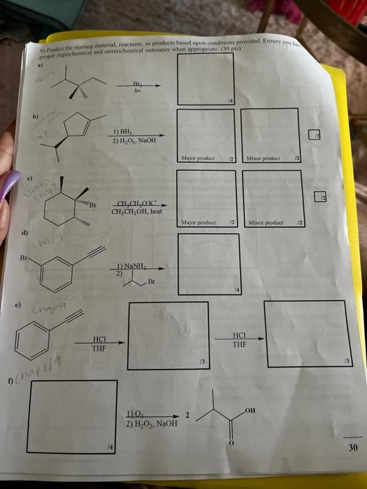 Solved predict the starting material,reactants, or products | Chegg.com
