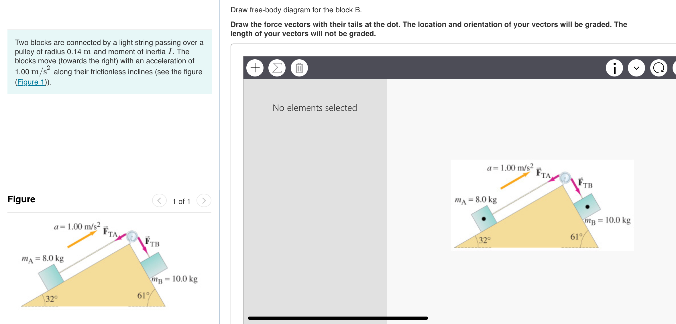 Draw free-body diagram for the block B.Two blocks are | Chegg.com