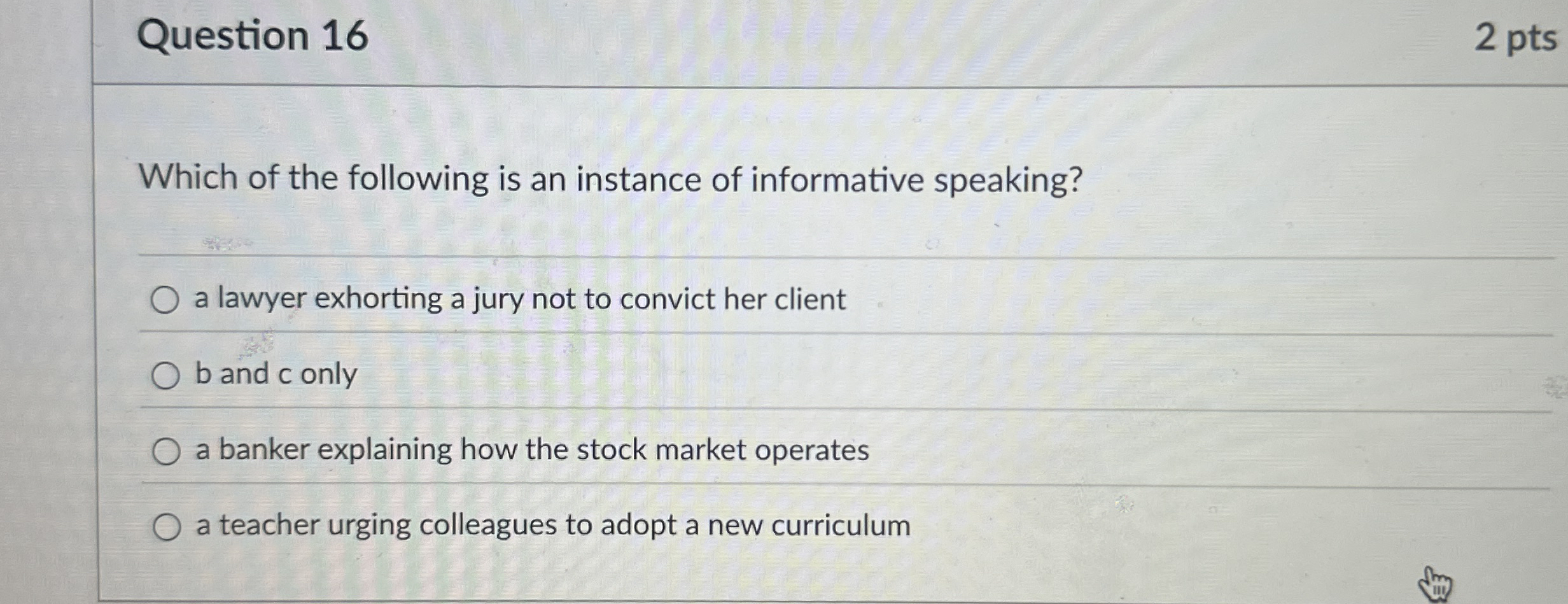 Solved Question 16Which of the following is an instance of | Chegg.com