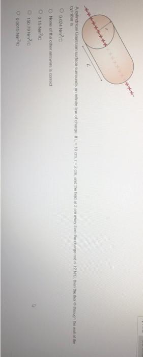 Solved A cylindrical Gaussion surface surrounds on infinite | Chegg.com