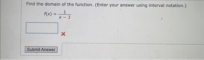 Solved Find the domain of the function. (Enter your answer | Chegg.com