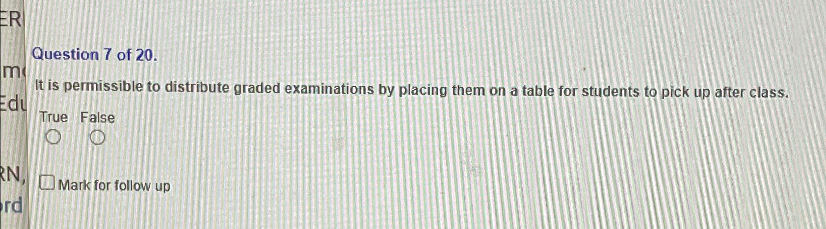 Solved Question 7 ﻿of 20.It is permissible to distribute | Chegg.com