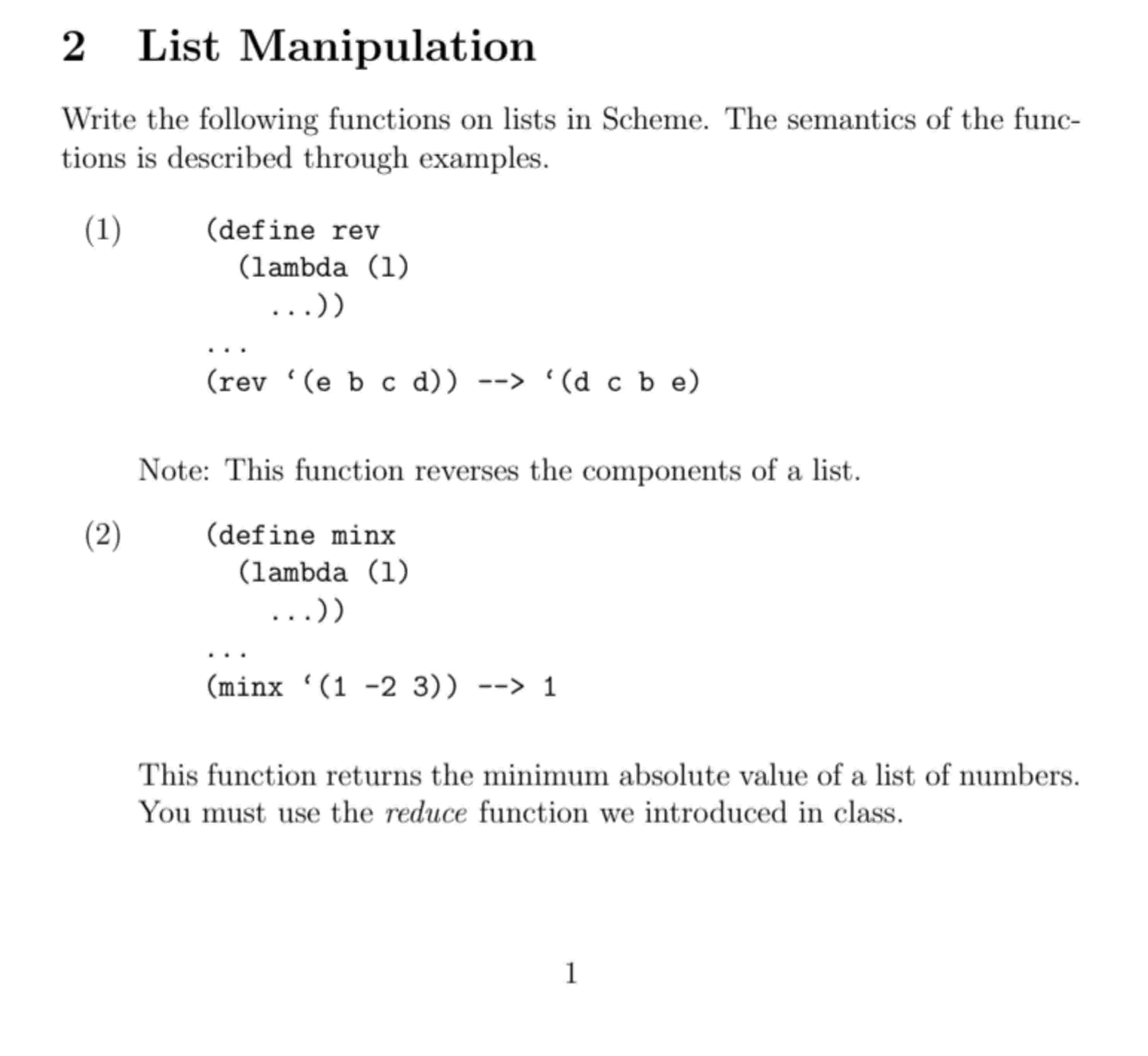 2 ﻿List ManipulationWrite the following functions on | Chegg.com