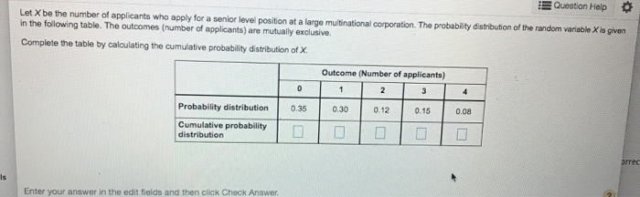 Solved Let X be the number of applicants who apply for a | Chegg.com