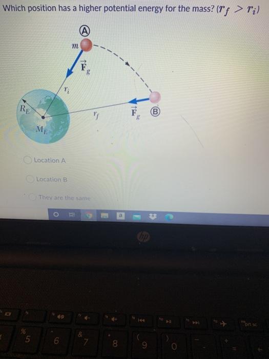 Solved Which position has a higher potential energy for the | Chegg.com
