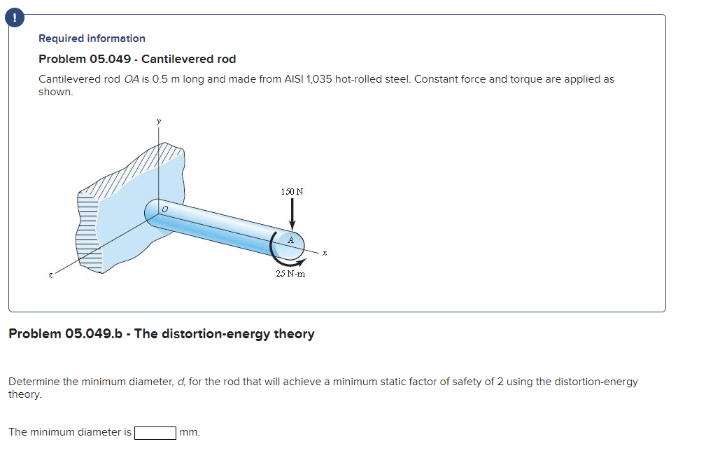 Solved !Required informationProblem 05.049 - ﻿Cantilevered | Chegg.com