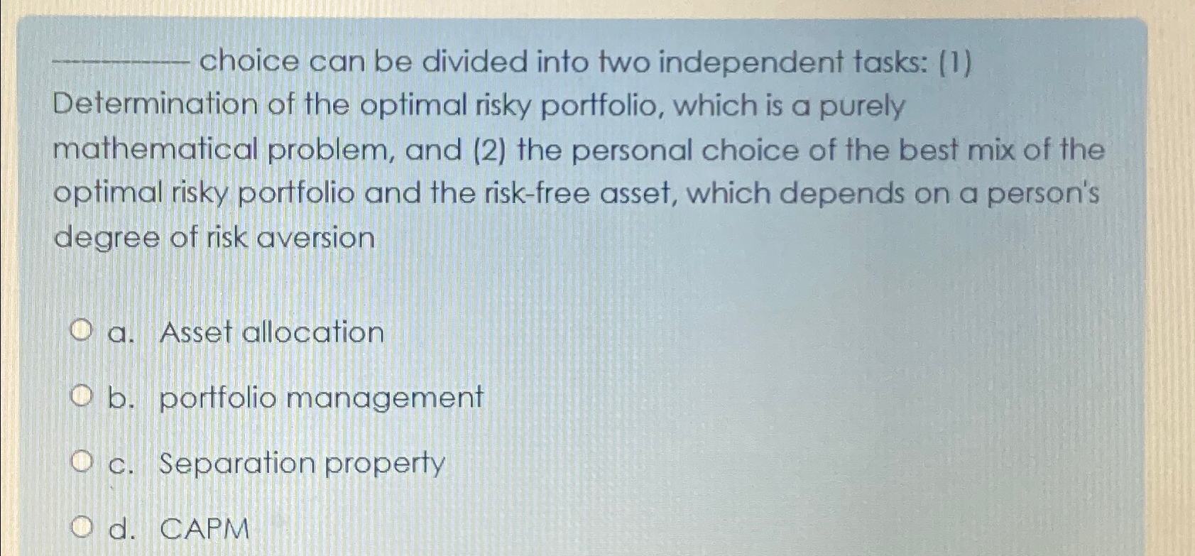 Solved choice can be divided into two independent tasks: (1) | Chegg.com