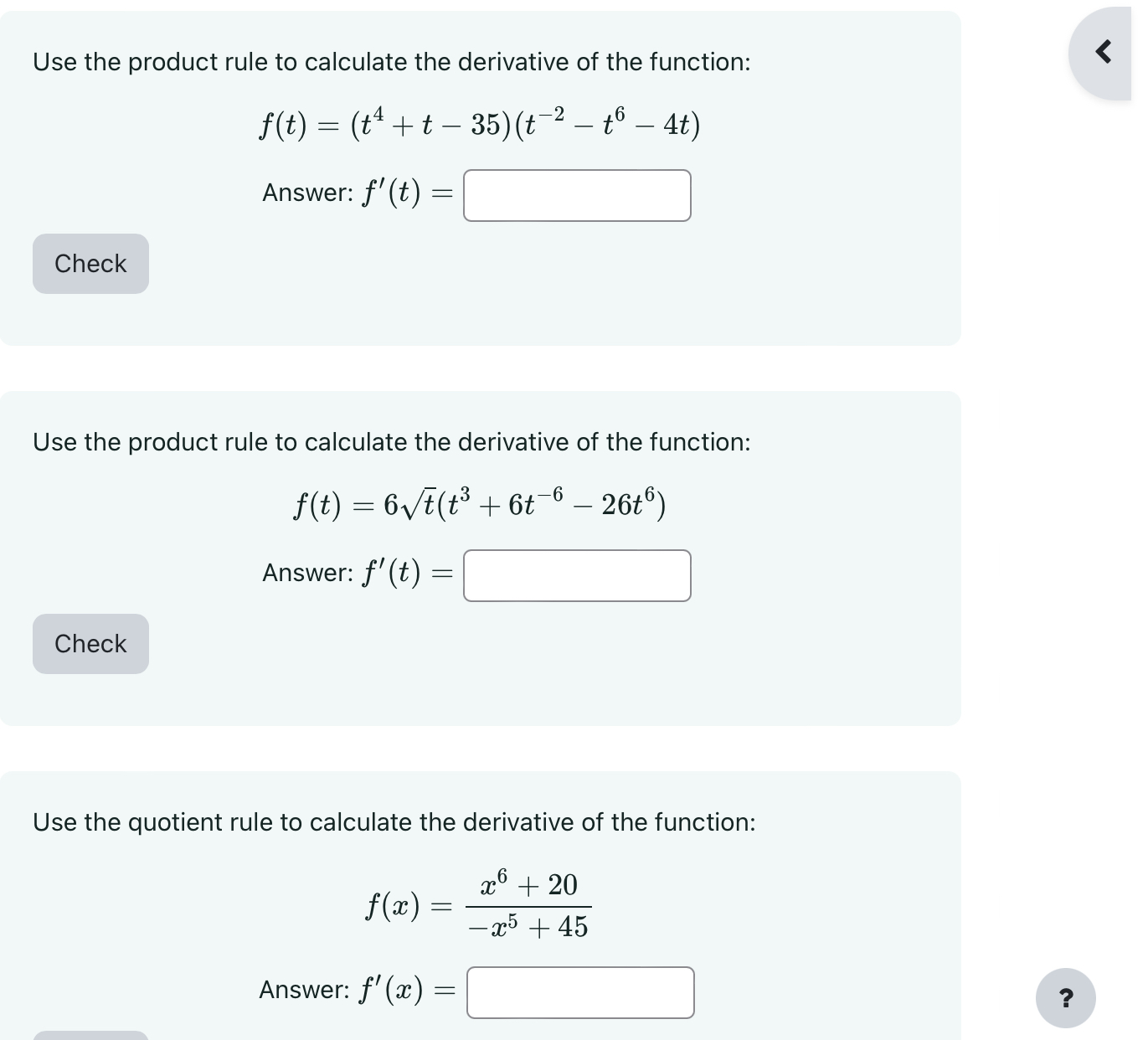 Solved Use the product rule to calculate the derivative of | Chegg.com