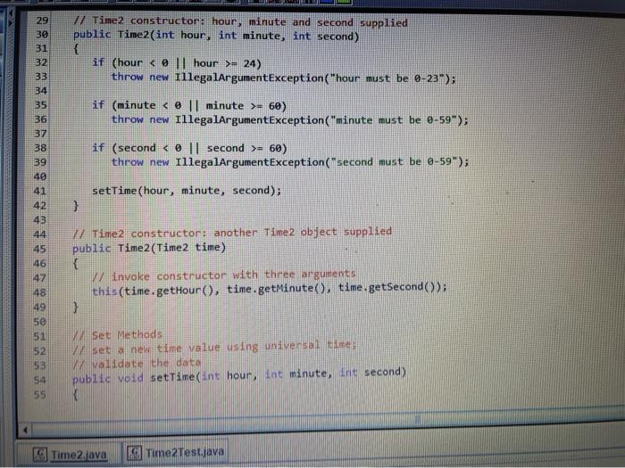 Solved ASSIGNMENT 1 INSTRUCTIONS Using the Time2.java and | Chegg.com