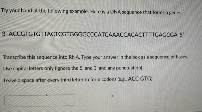 Solved Try your hand at the following example. Here is a DNA | Chegg.com