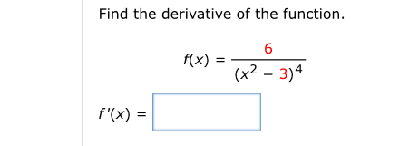 Solved Find the derivative of the | Chegg.com