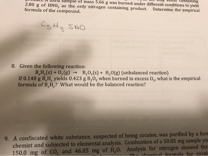 Solved if 0.148 g BxHy yields 0.423 g B2O3 when burned in | Chegg.com