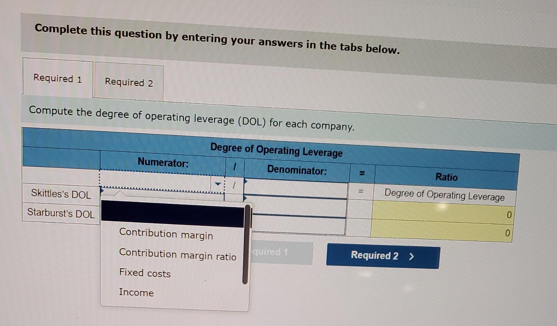Solved (1) Compute the degree of operating leverage (DOL) | Chegg.com