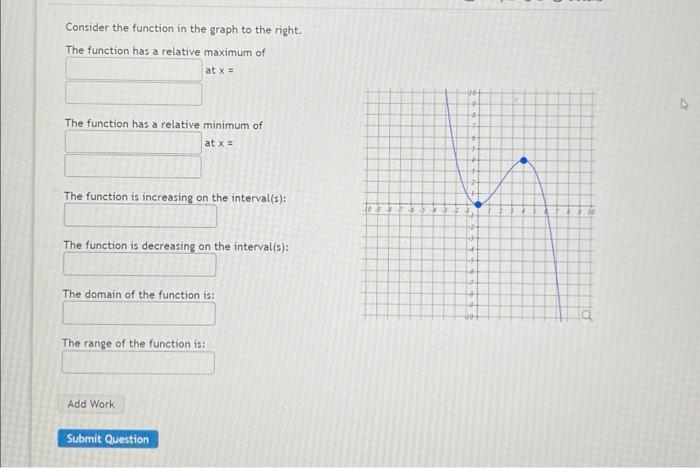 The function has a relative minimum of at x= The | Chegg.com