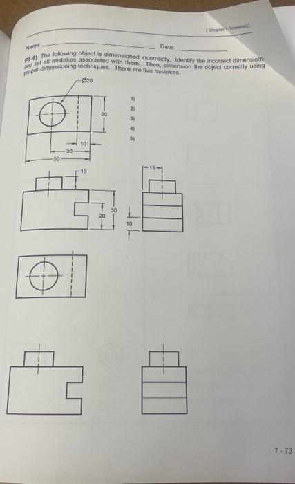 Solved p1.\$1. The following object is dimensioned | Chegg.com