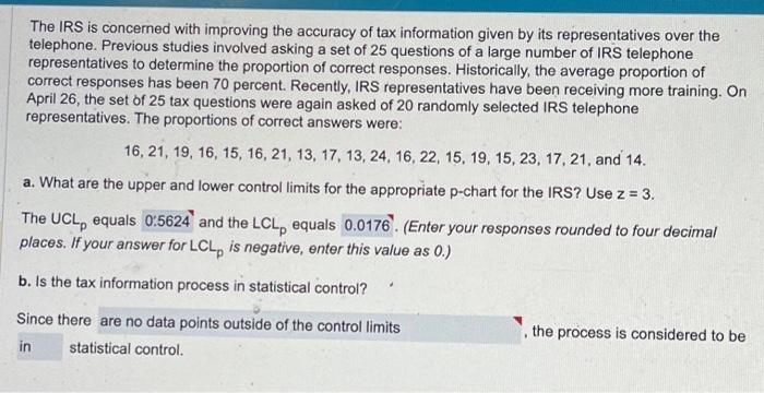 Solved The IRS is concerned with improving the accuracy of | Chegg.com