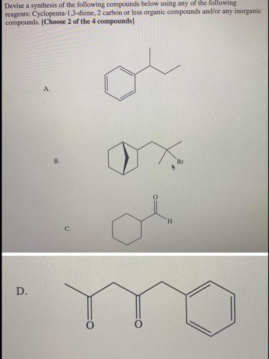 Solved Devise a synthesis of the following compounds below | Chegg.com