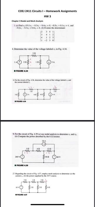 Solved COEJ 2411 Circuits 1 - Homework Assignments HW 3 | Chegg.com