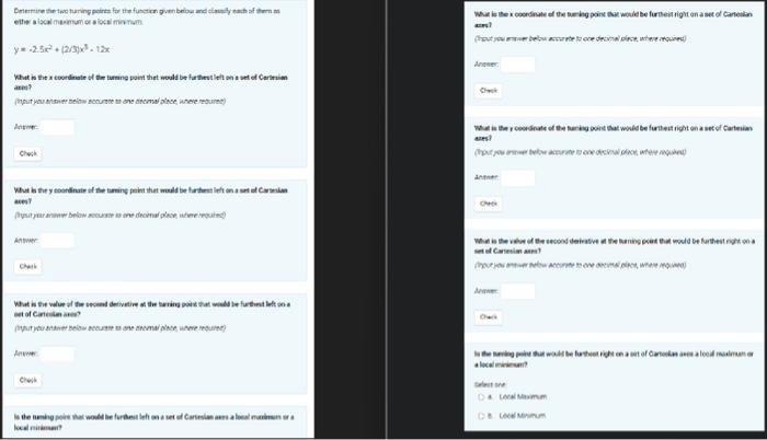 Solved Determine the two turning points for the function | Chegg.com