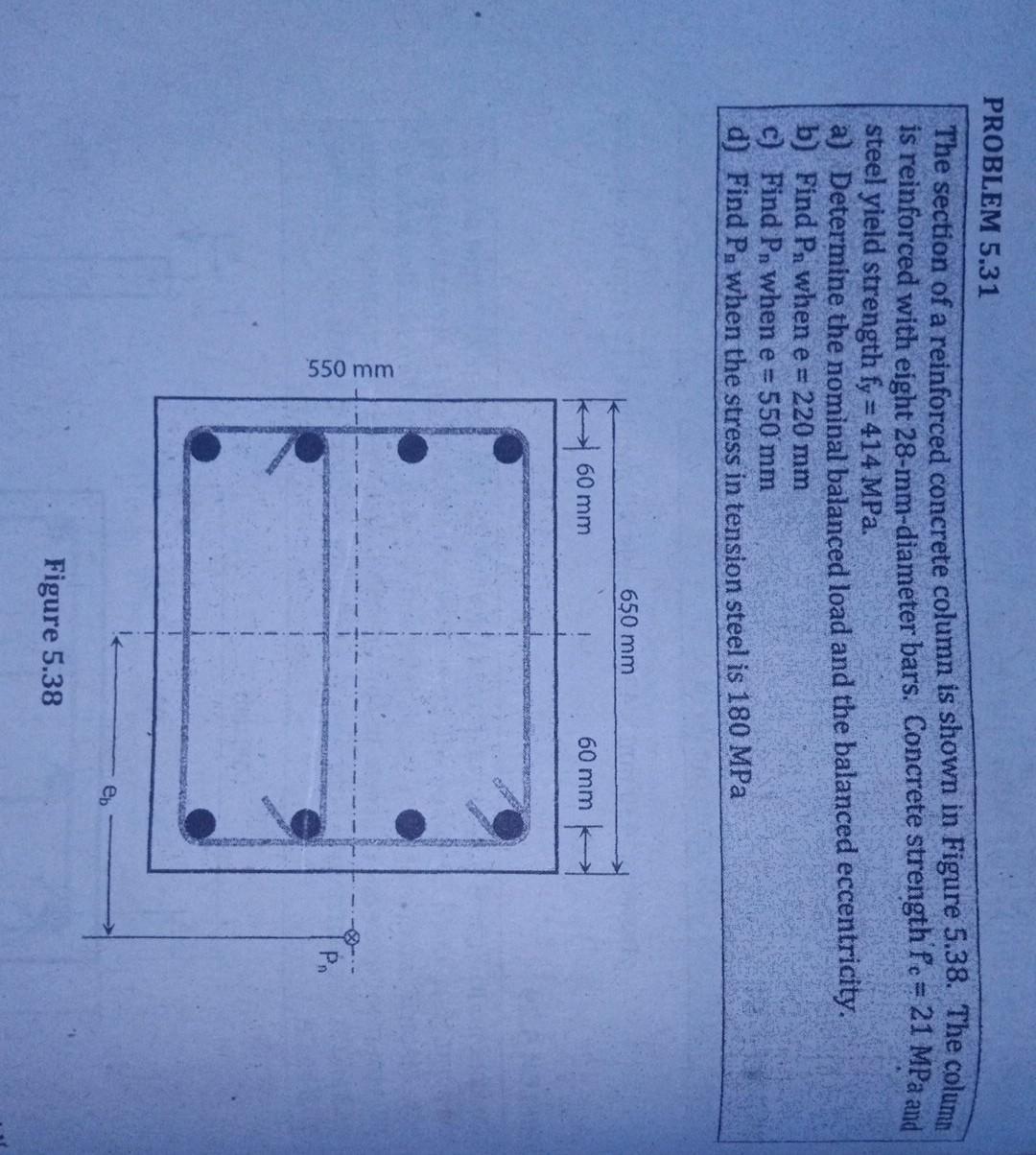 Solved PROBLEM 5,31 The section of a reinforced concrete | Chegg.com