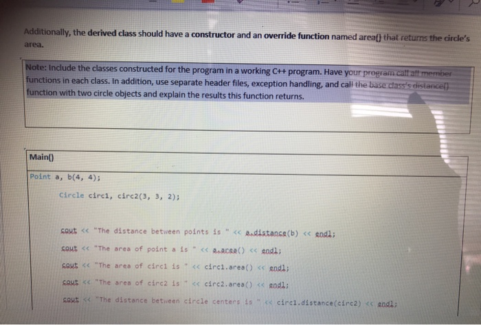 Solved DI 2-)Create a base class named Point consisting of x | Chegg.com