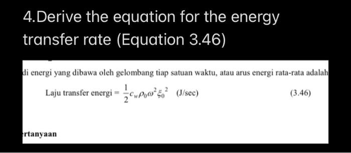 Solved 1. Derive the equation for the total energy carried | Chegg.com