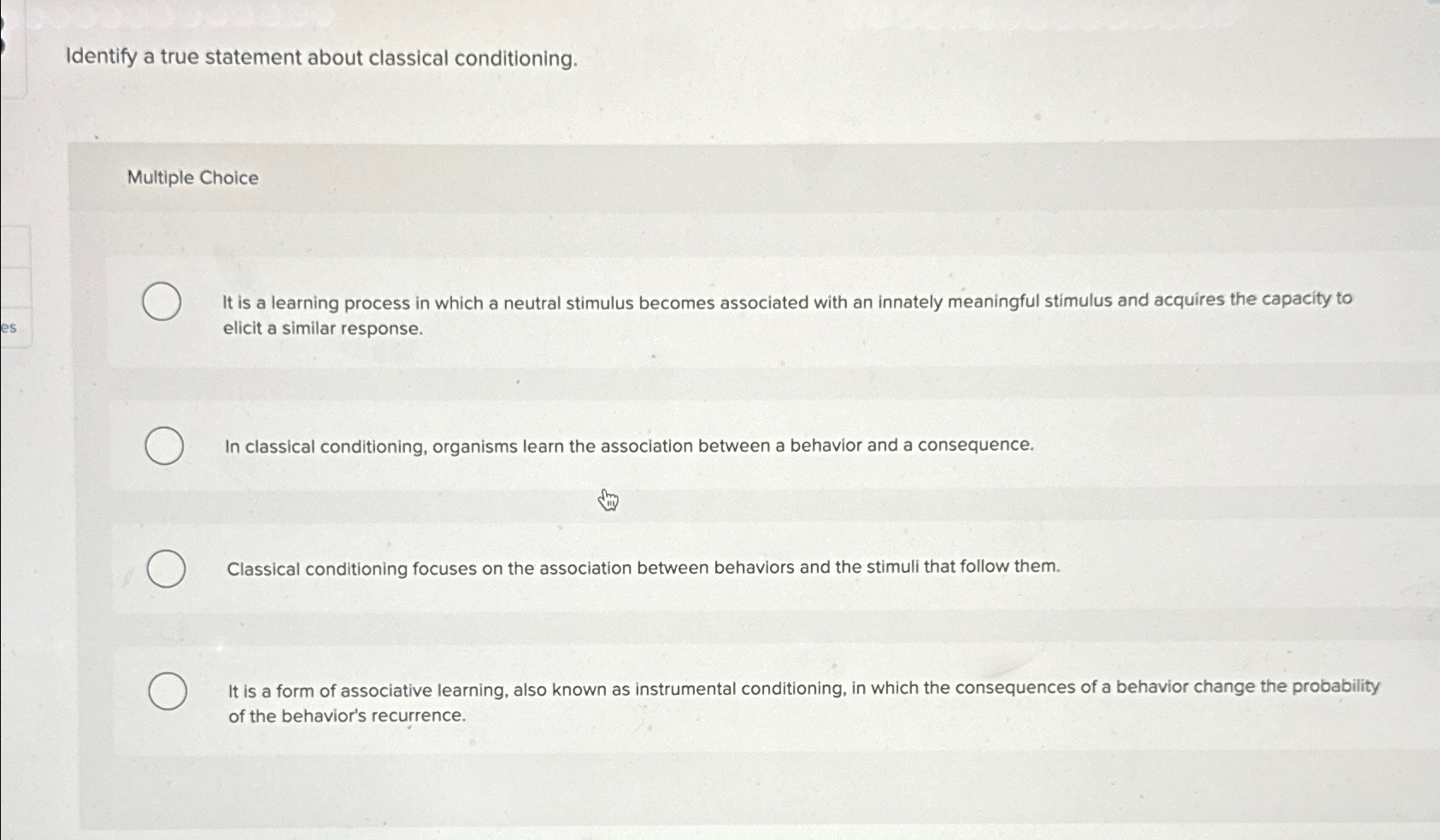 Solved Identify a true statement about classical | Chegg.com