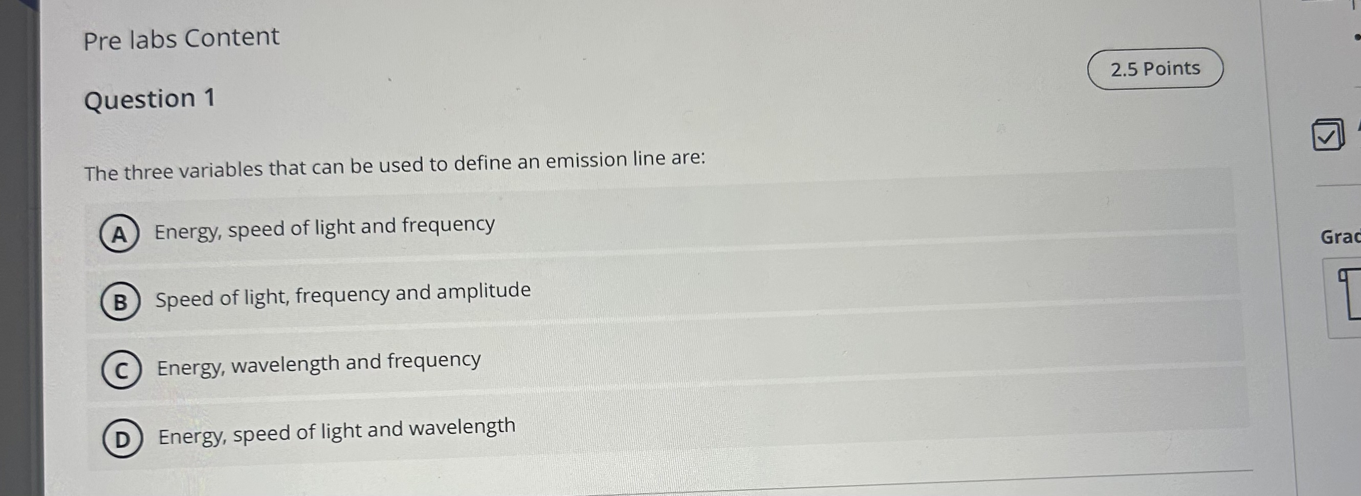 Solved Pre labs ContentQuestion 12.5 ﻿PointsThe three | Chegg.com