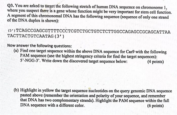 Solved Q3. You are asked to target the following stretch of | Chegg.com