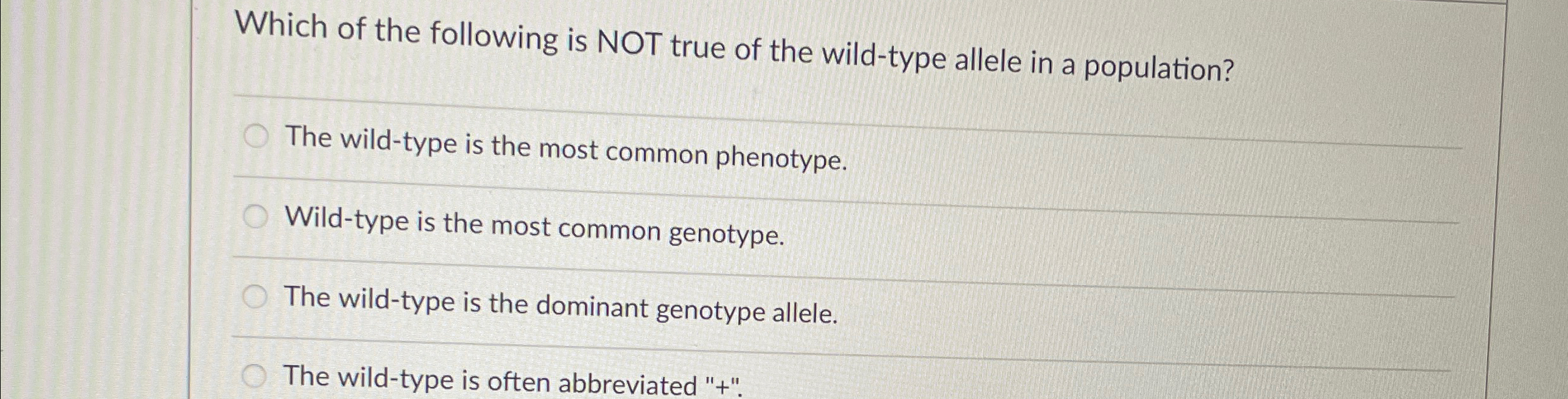Solved Which of the following is NOT true of the wild-type | Chegg.com