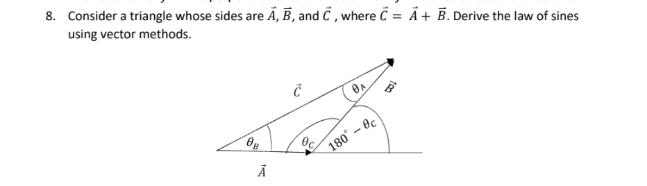 Solved Consider a triangle whose sides are vec(A),vec(B), | Chegg.com