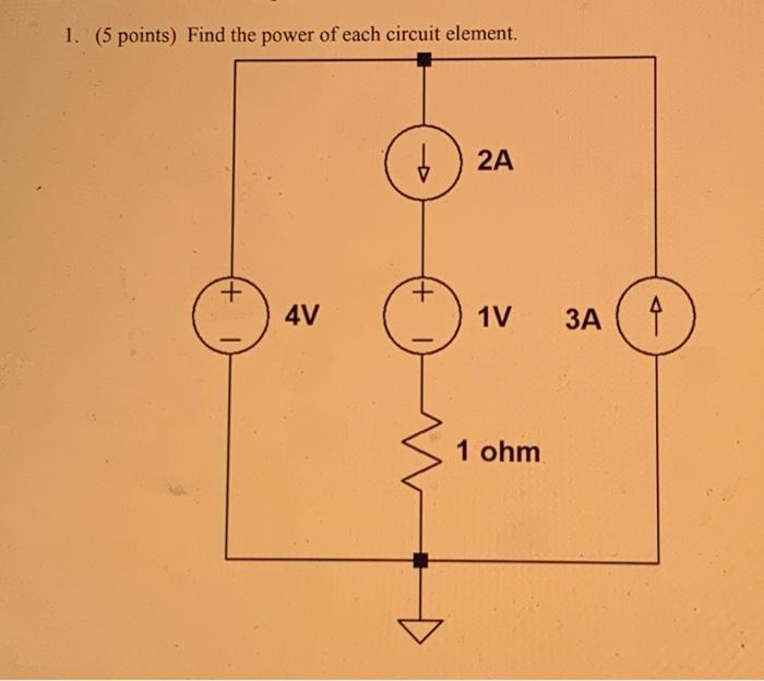 Solved 1. (5 points) Find the power of each circuit | Chegg.com Solved 1. (5 points) Find the power of each circuit | Chegg.com