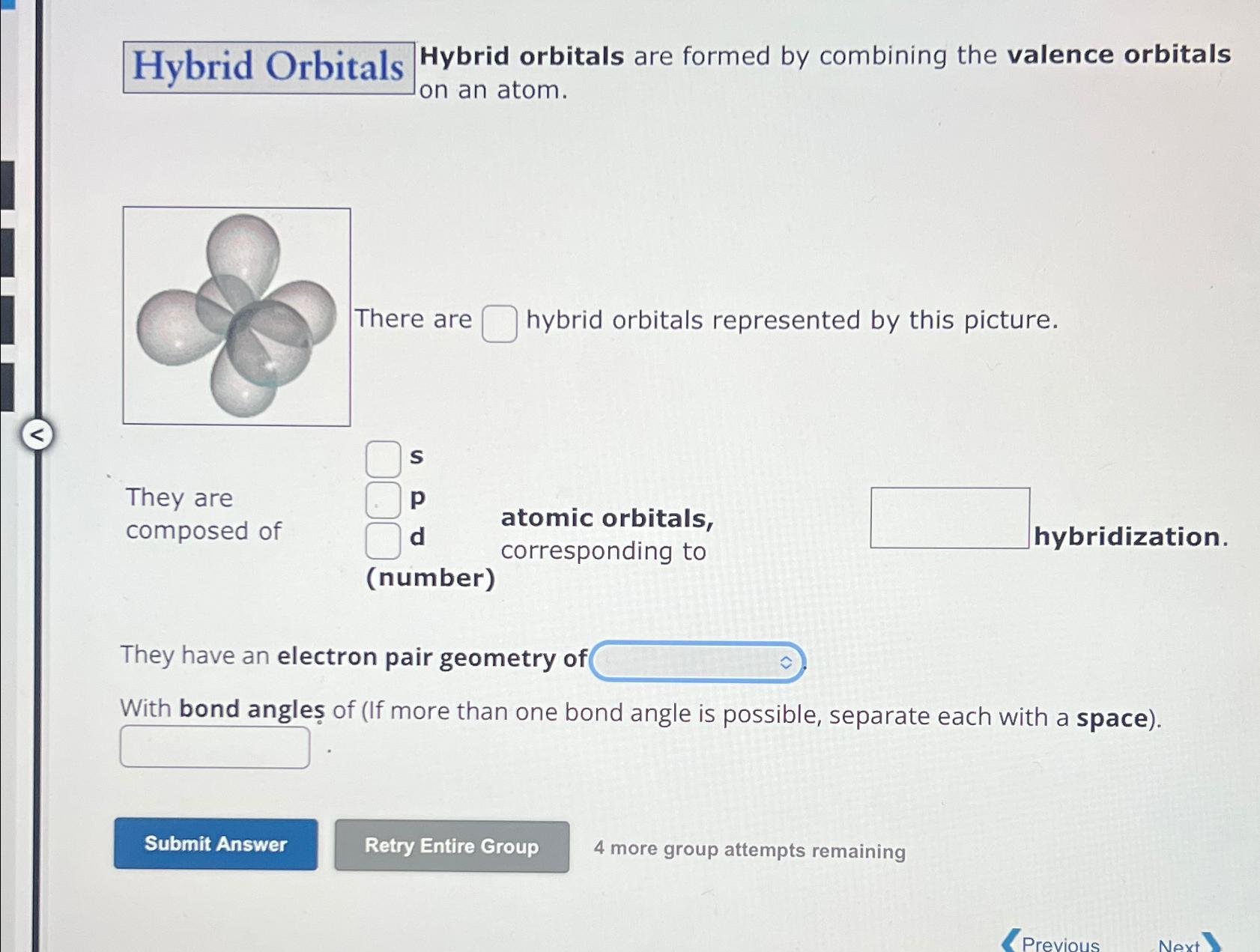 Solved Hybrid Orbitals Hybrid orbitals are formed by | Chegg.com