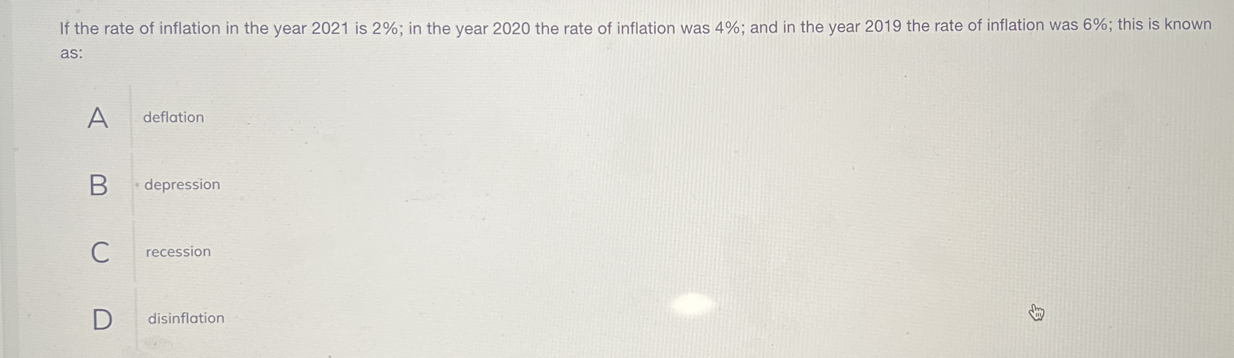 Solved If the rate of inflation in the year 2021 ﻿is 2%; in | Chegg.com