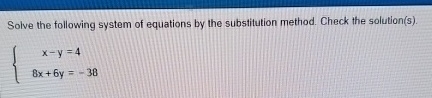 Solved Solve the following system of equations by the | Chegg.com