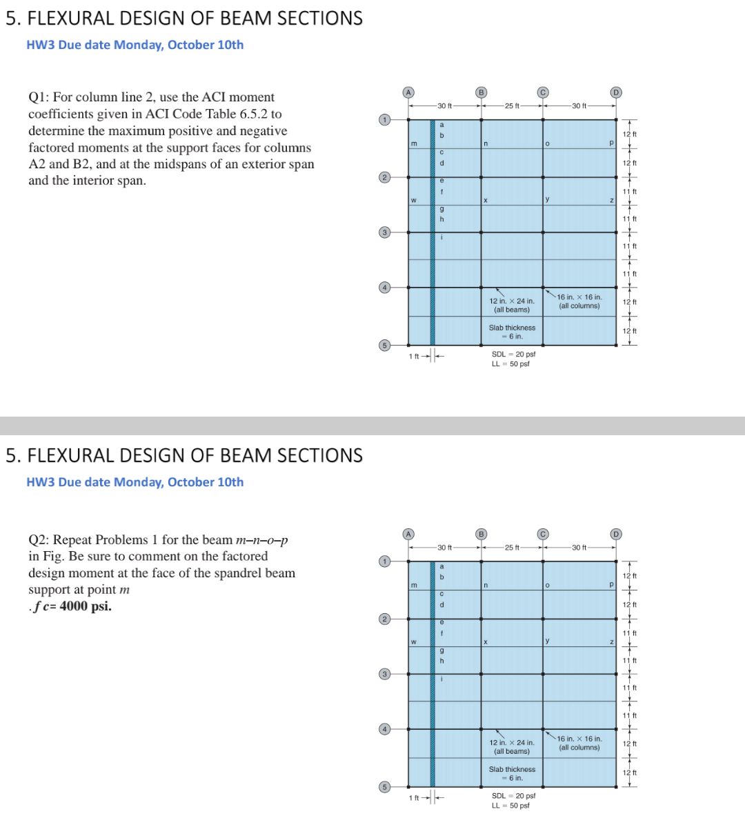 Solved 5. FLEXURAL DESIGN OF BEAM SECTIONS HW3 Due date | Chegg.com